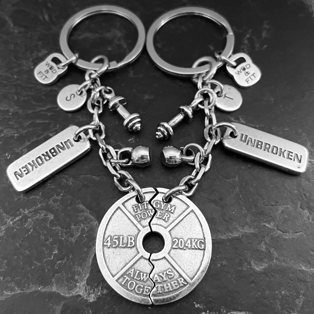 Couple Gym Keyring Weight Plate Always Together One More Rep - Etsy
