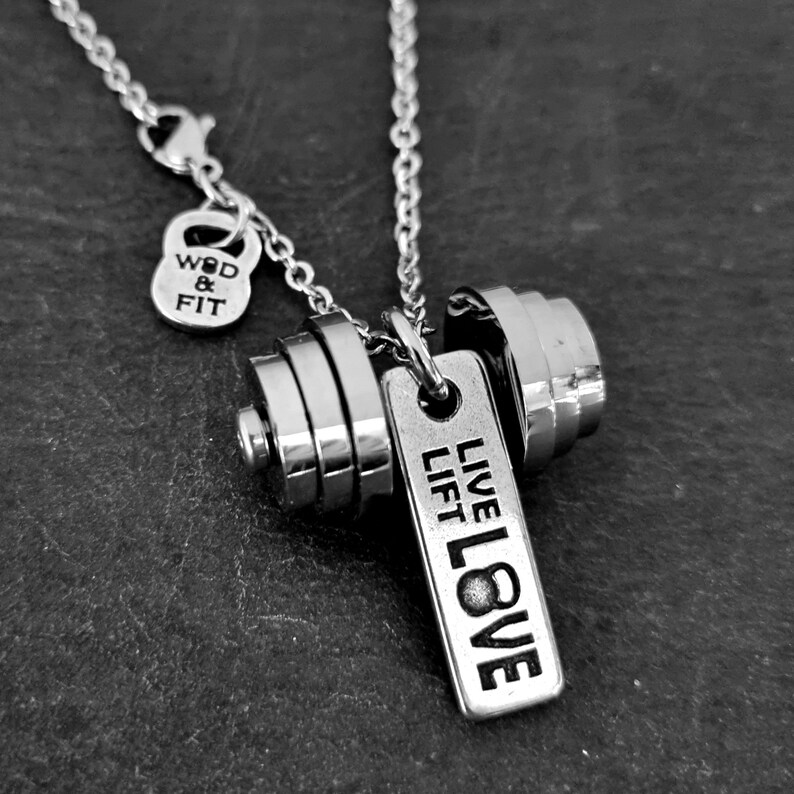 Gym Dumbbell Necklace Coleman Workout Gift · Motivation Gift ...