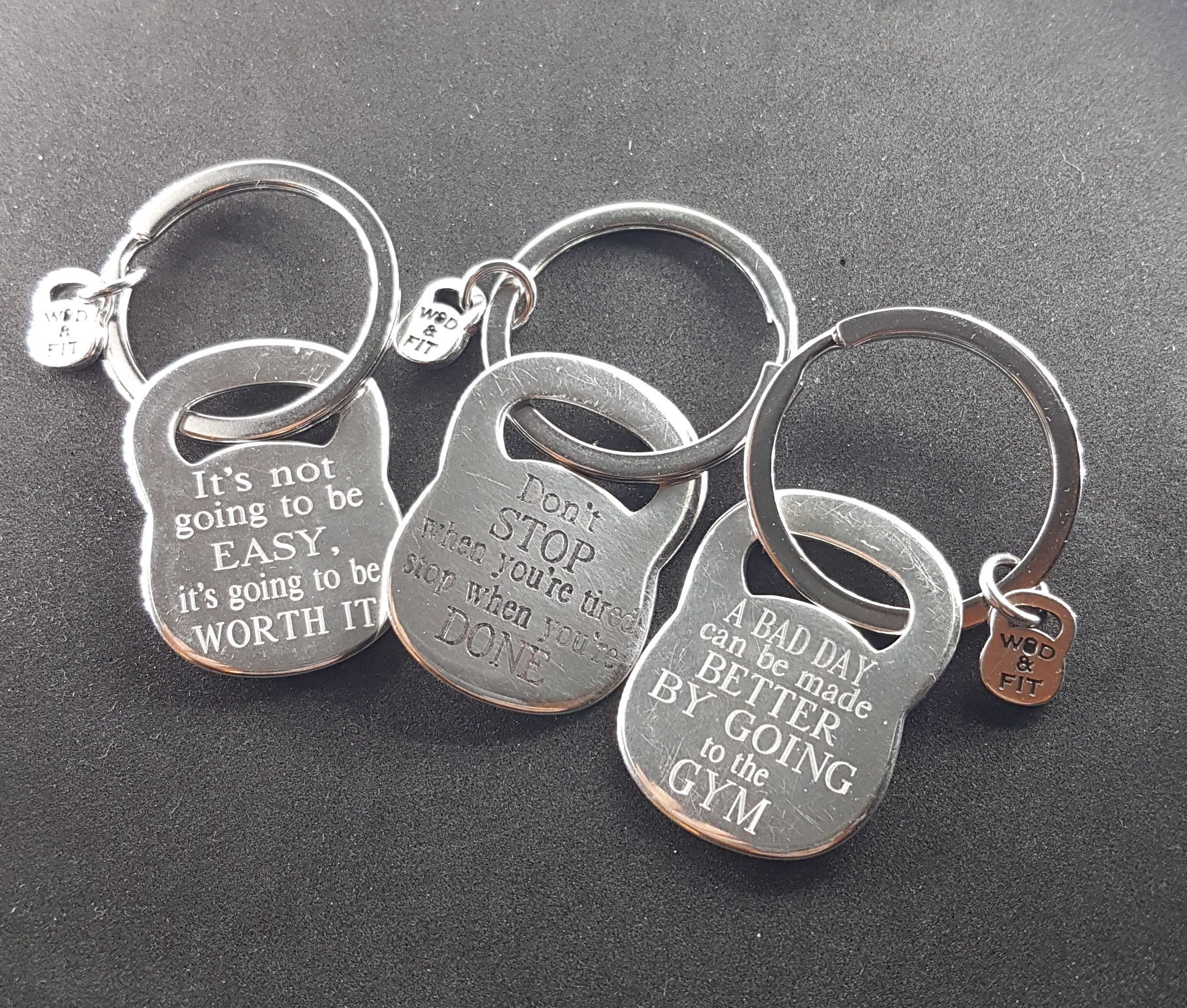 Custom Kettlebell Keychain with your Motivational Words,Bodybuilding ...