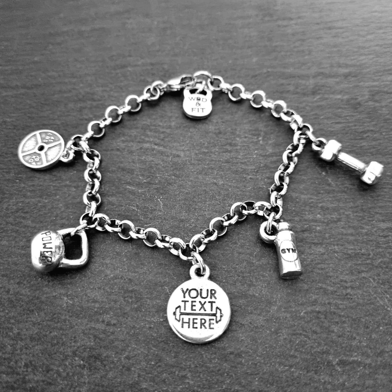 Fitness Custom Bracelet Life Gym Bottle Motivation Bodybuilding ...
