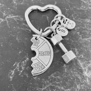Personalized Gym Couple Keychain “always Together” Weight Plate ...