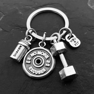 Gym Keyring Dumbbell shaker Protein weight Plate Workout - Etsy