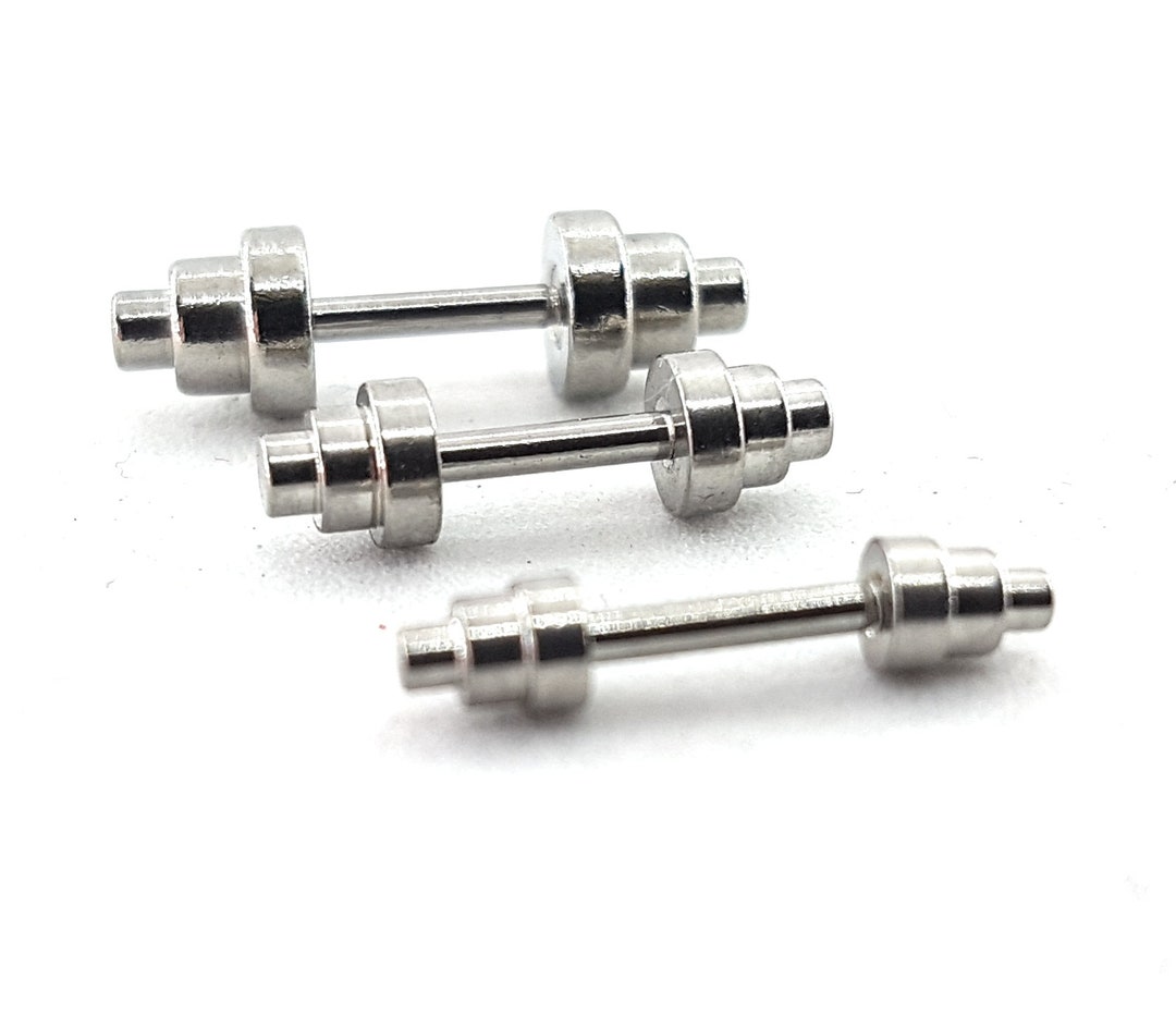 Barbell Piercing Earring Unisex Bodybuilding Jewels- Gym Gift ...