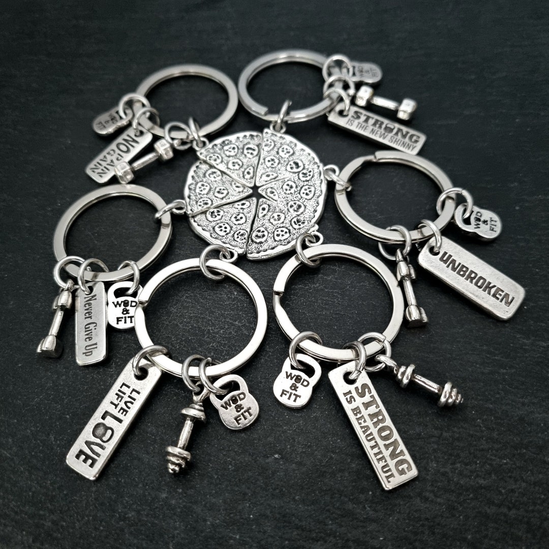 Custom Key Ring Gym Weight Pizza Motivation · Pizza Lover · Bff Gifts ...