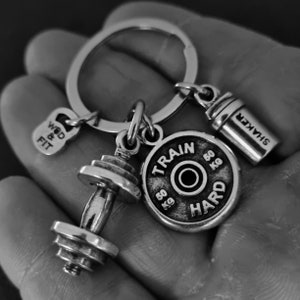 Gym Keyring Barbell Shaker Protein - Weight Plate - Workout Gifts ...