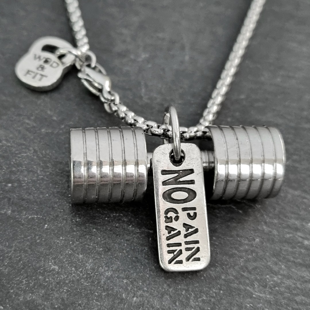 Gym Necklace Barbell Big Strongman Gym Gifts ·custom Necklace ·barbell ...