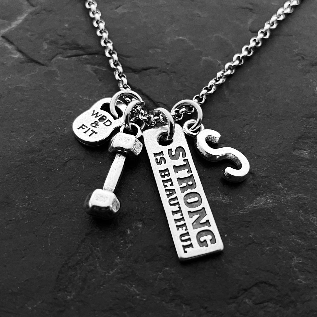 Custom Necklace Tully Workout Dumbbell Motivation ·personalized Gift ...