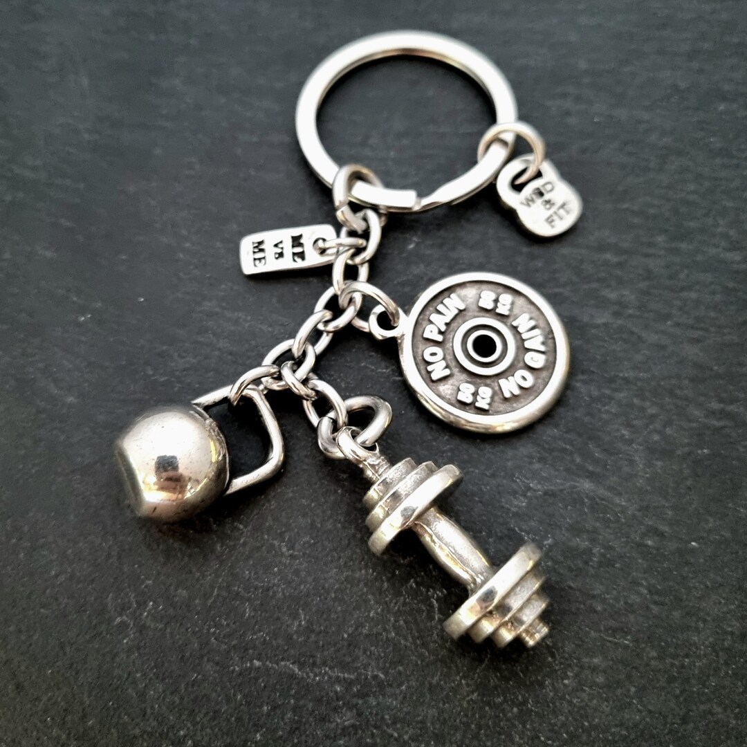 Gym Keychain BIG Barbell Kettlebell Workout Gift · Fitness Gifts ...
