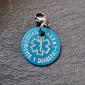 Medical Alert Id Tag Custom Engraved Aluminum Round 20mm - Medical ...