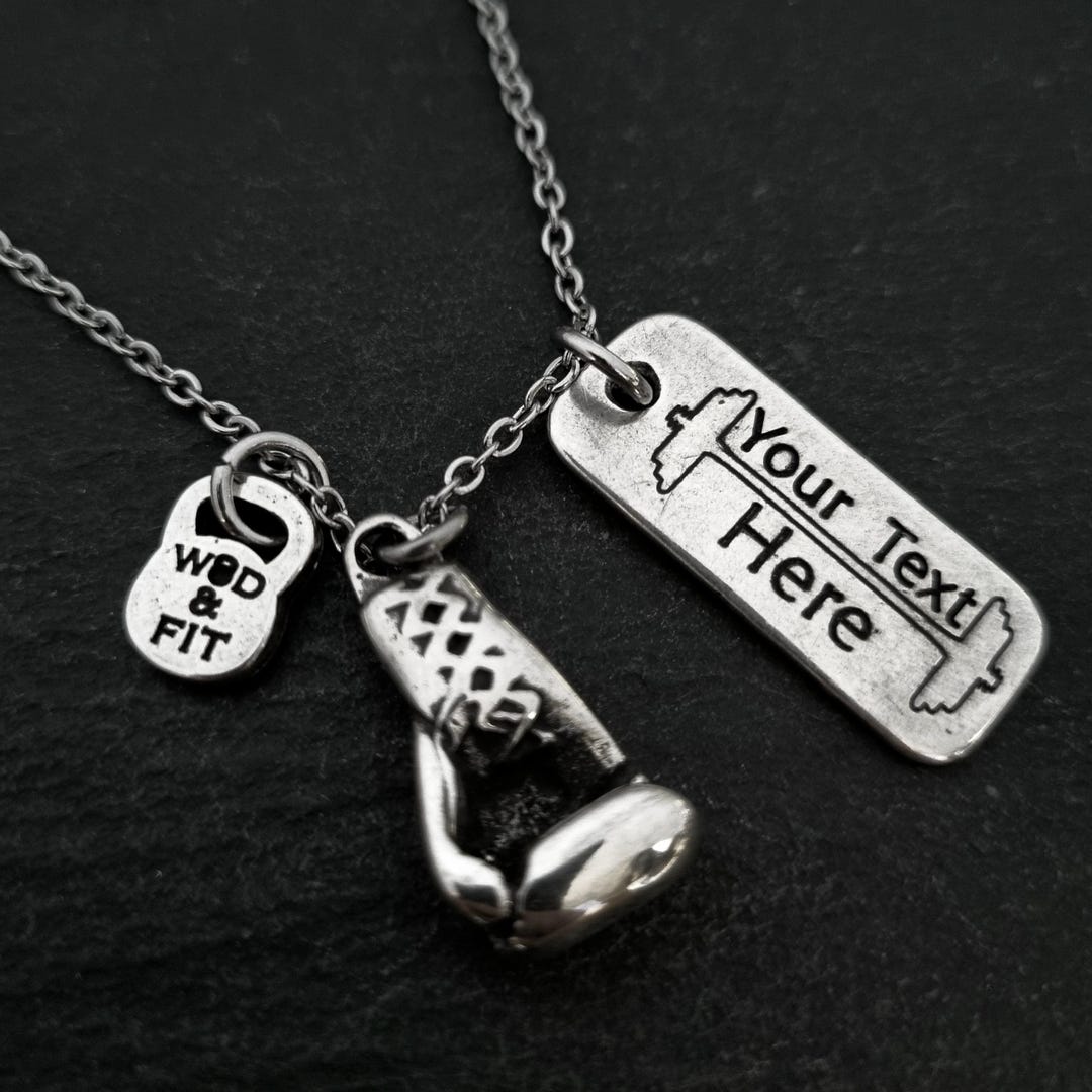 Boxing Gove Knockout CUSTOM Necklace.boxing Jewelry,kick Boxing Gift ...