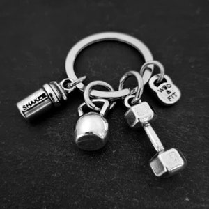 Gym Keyring Dumbbell Shaker Protein - Weight Plate - Workout Gifts ...