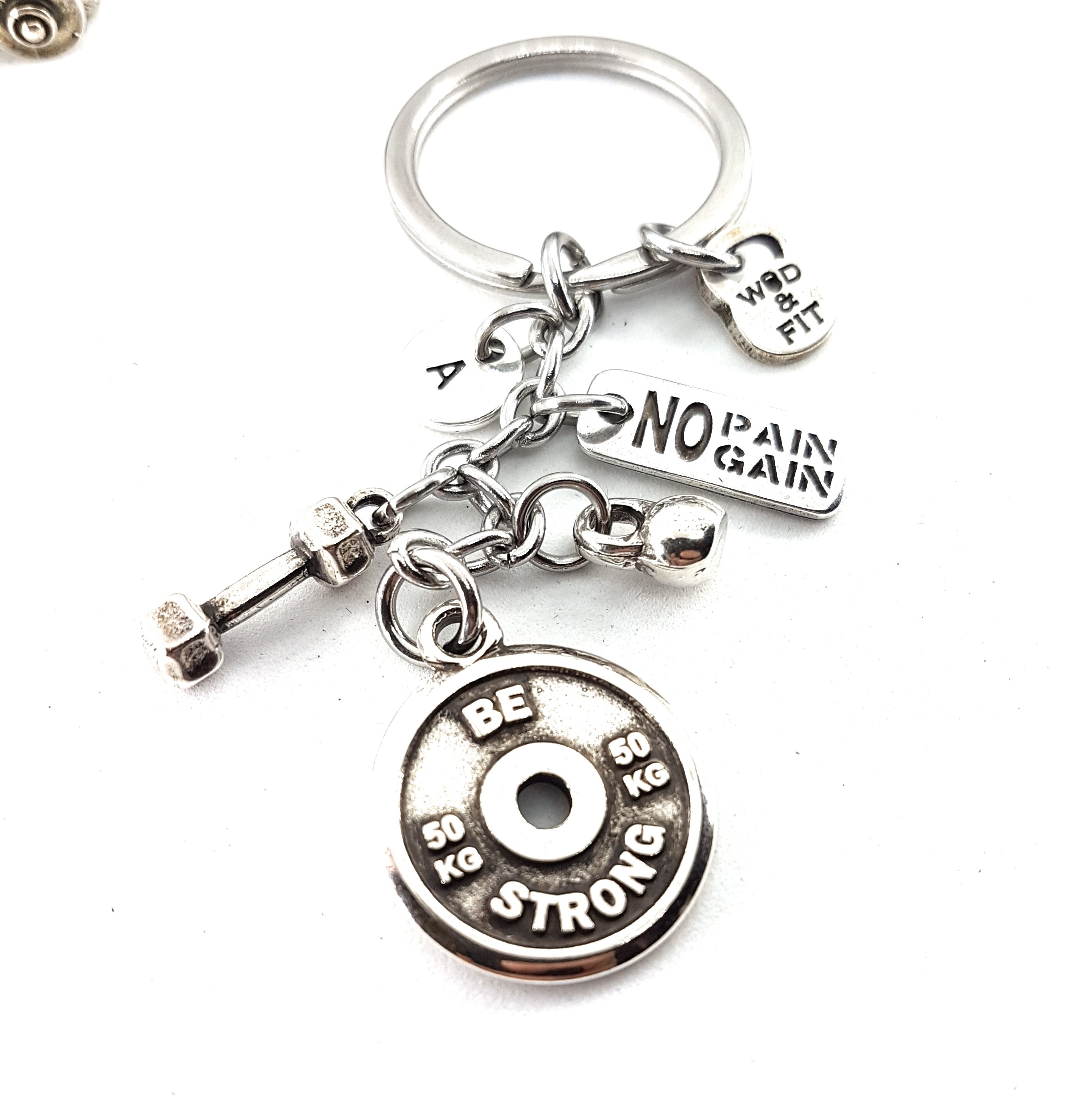 Keychain Be Strong FitPlateWorkout - Kettlebell Motivation & Initial ...