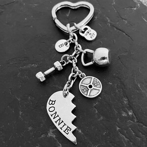 Couple Keychain Bonnie Clyde · Gym Gift · Couple Gifts · Initial ...