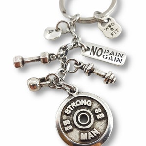 Gym Custom Keychain STRONG MAN Workout Personalized Gift DAD Gift ...