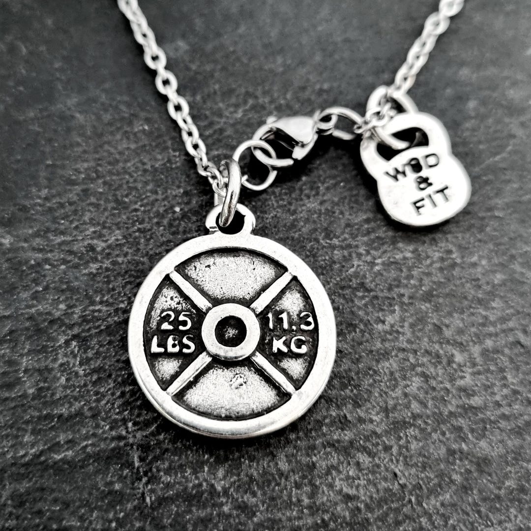 Gym Necklace Weight Plate 25lbs Workout Gifts · Weight Lifting ...