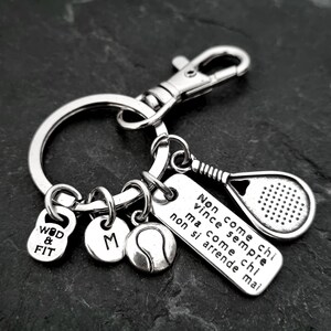 Key Ring Padel Tennis Custom Motivational Word Initial. Padel Gift ...