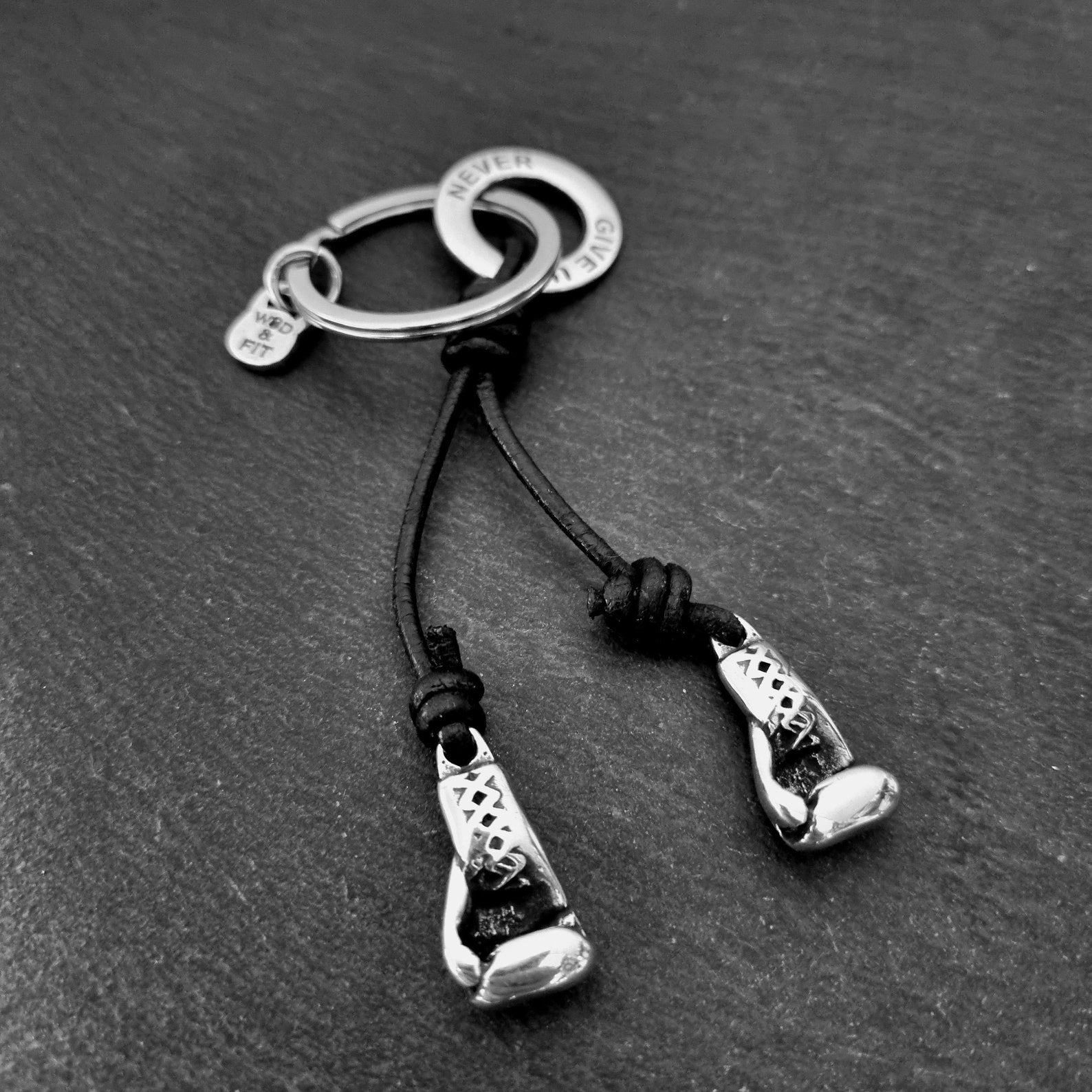 Boxing Gloves Leather Keychain Motivation Ring- UFC - MMA -boxing ...
