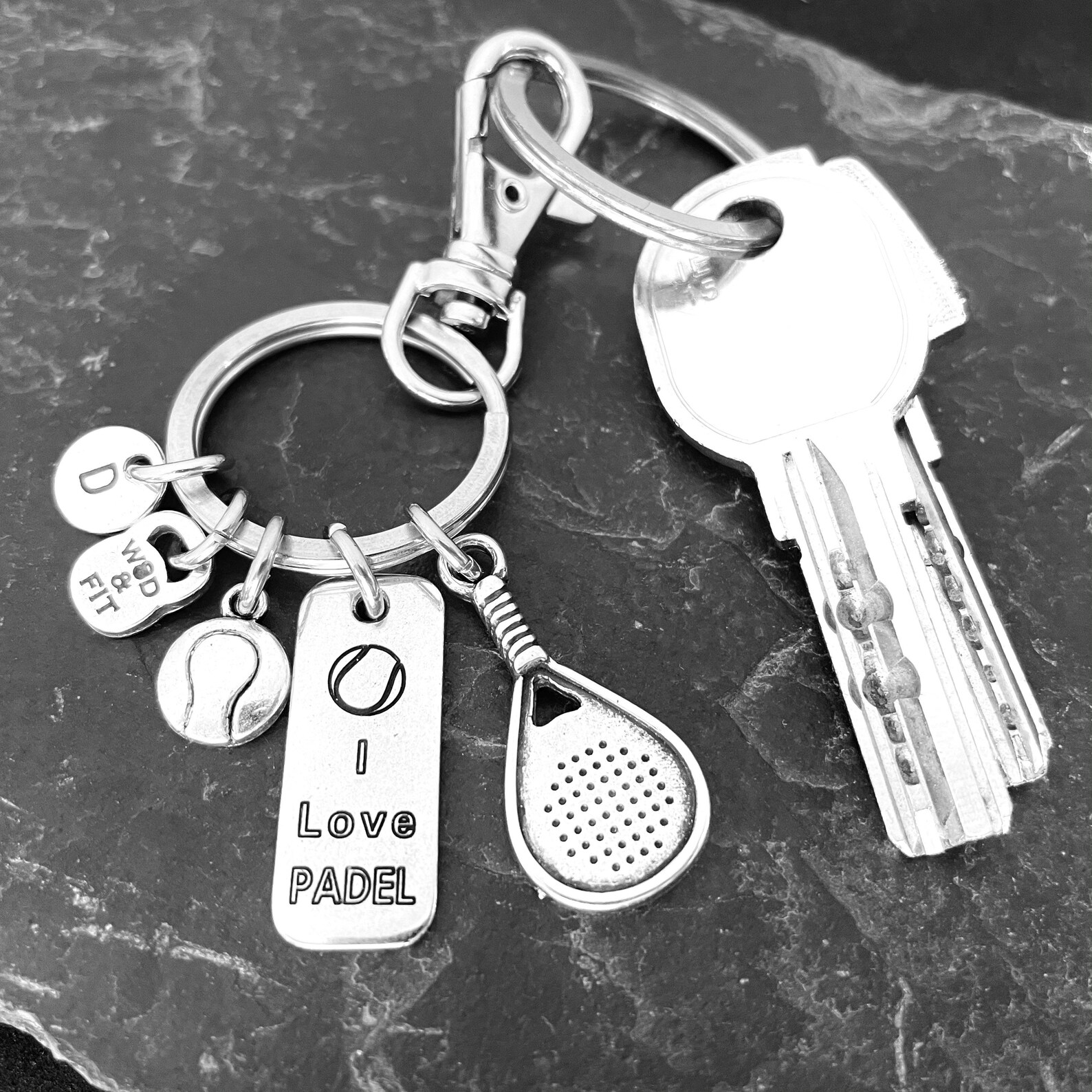 Key Ring Padel Tennis Custom Motivational Word Initial. Padel Gift ...