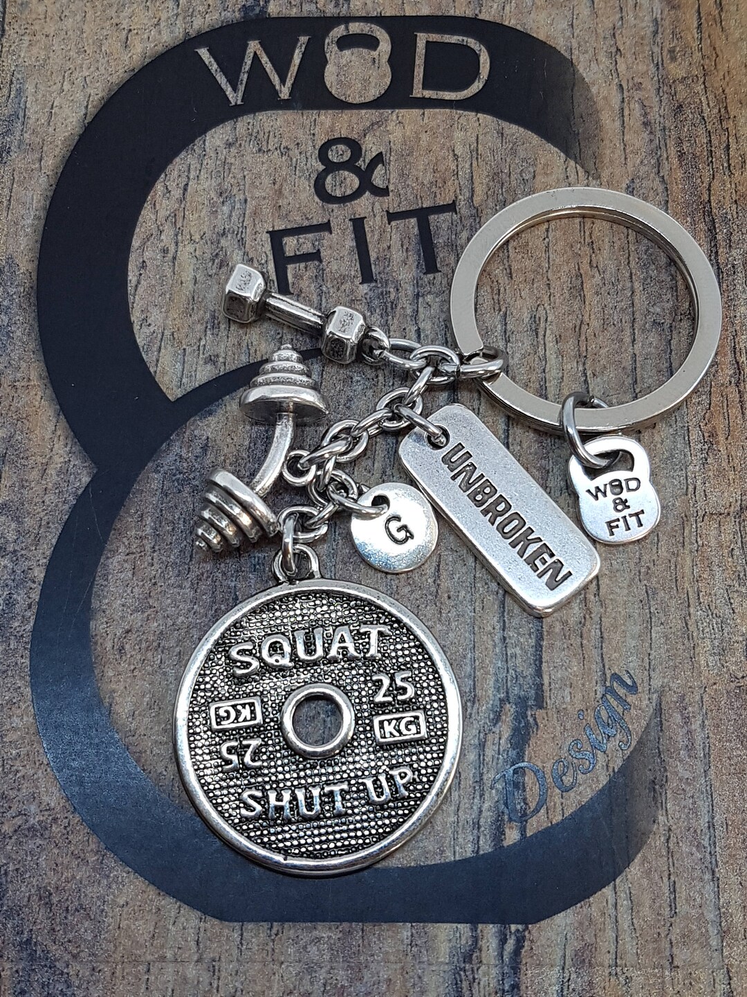 GYM Custom Keychain Squat Clean Workout · Shut up · Personalized Gift ...