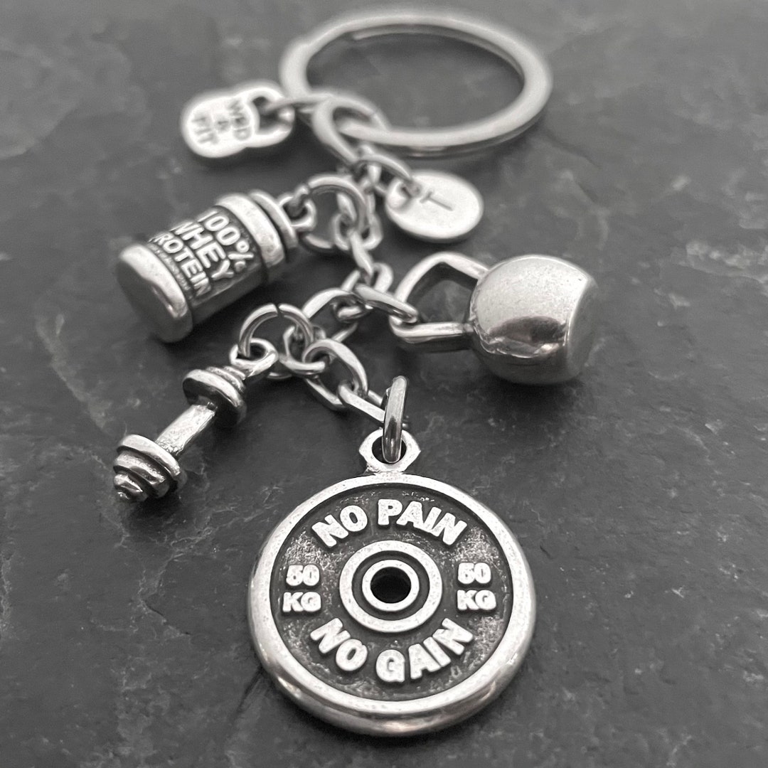 Gym Keychain Arnold 100% Whey Protein Bodybuilding Gift -trainer Gift ...