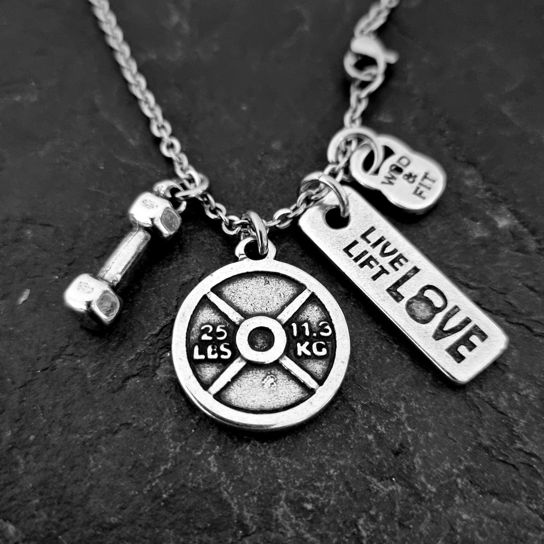Gym Custom Necklace Weight Plate 25lbs · Personalized Gift · Mom Gift ...