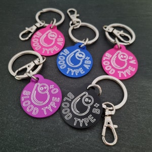 Keyring Blood Group Type · Aluminum Customizable - Organ Donor ·blood ...