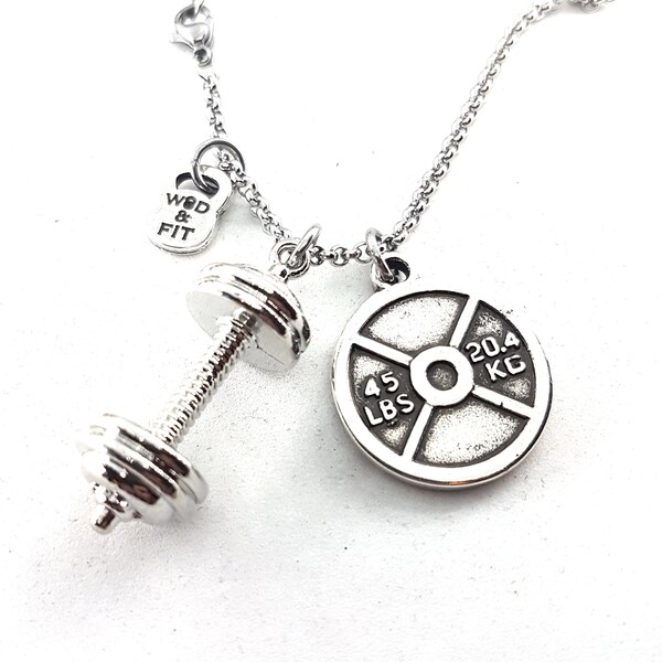 Barbell Necklace - Etsy