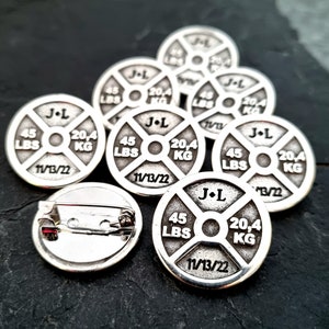 Gym Lapel Pin Custom Weight Plate 45lbs · Gym Pin · PINS - Fitness Gift ...
