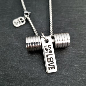 Gym Necklace Barbell Big Strongman Gym Gifts ·custom Necklace ·barbell ...