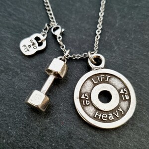 Gym Necklace Weight Plate Lift Heavy Dumbbell Medium · Motivation Gift ...