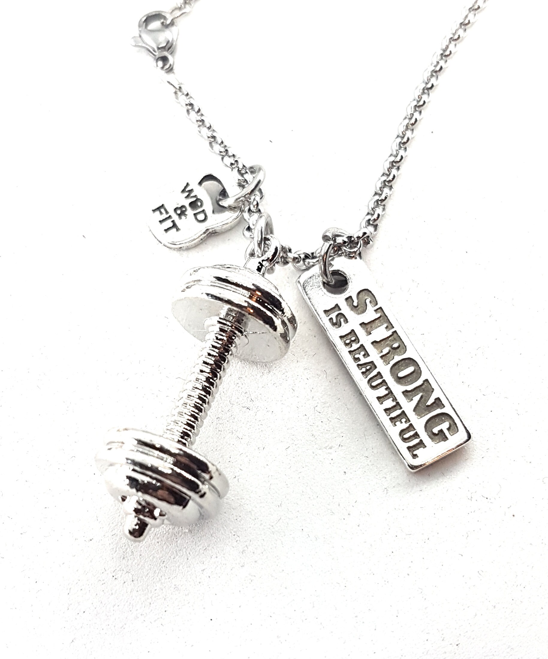 Gym Barbell Custom Necklace · Personalized gift · Fitness · Weight ...