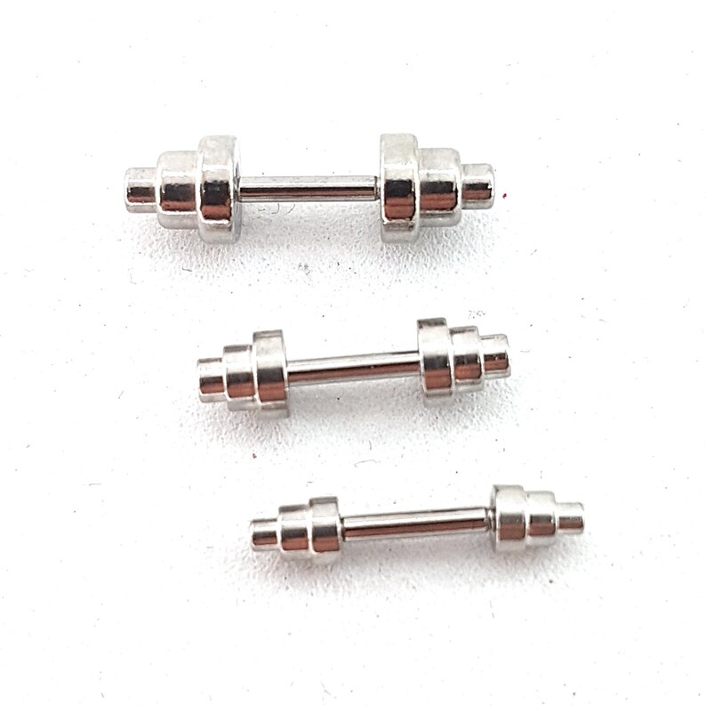 Barbell Piercing Earring Unisex Bodybuilding Jewels Gym Gift | Etsy