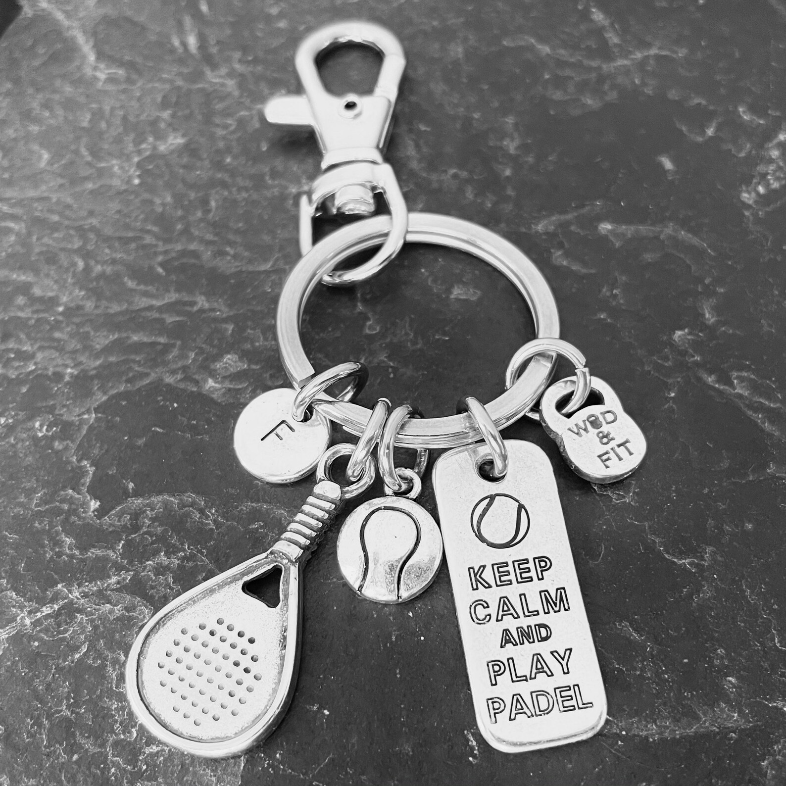 Key Ring Padel Tennis Custom Motivational Word Initial. Padel - Etsy