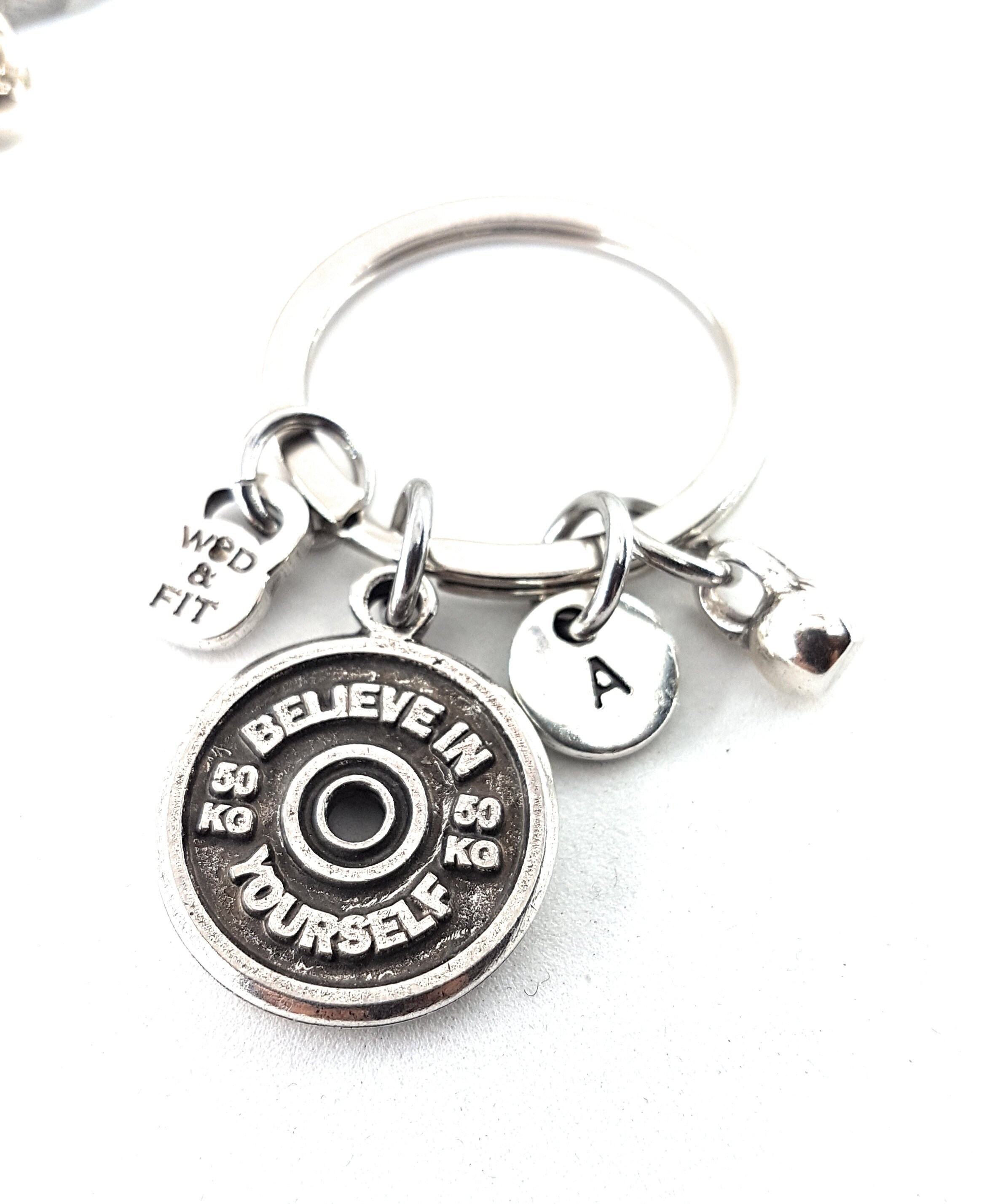 Keychain Jordan Workout Motivation Weigth Plate,Kettlebell Initial ...