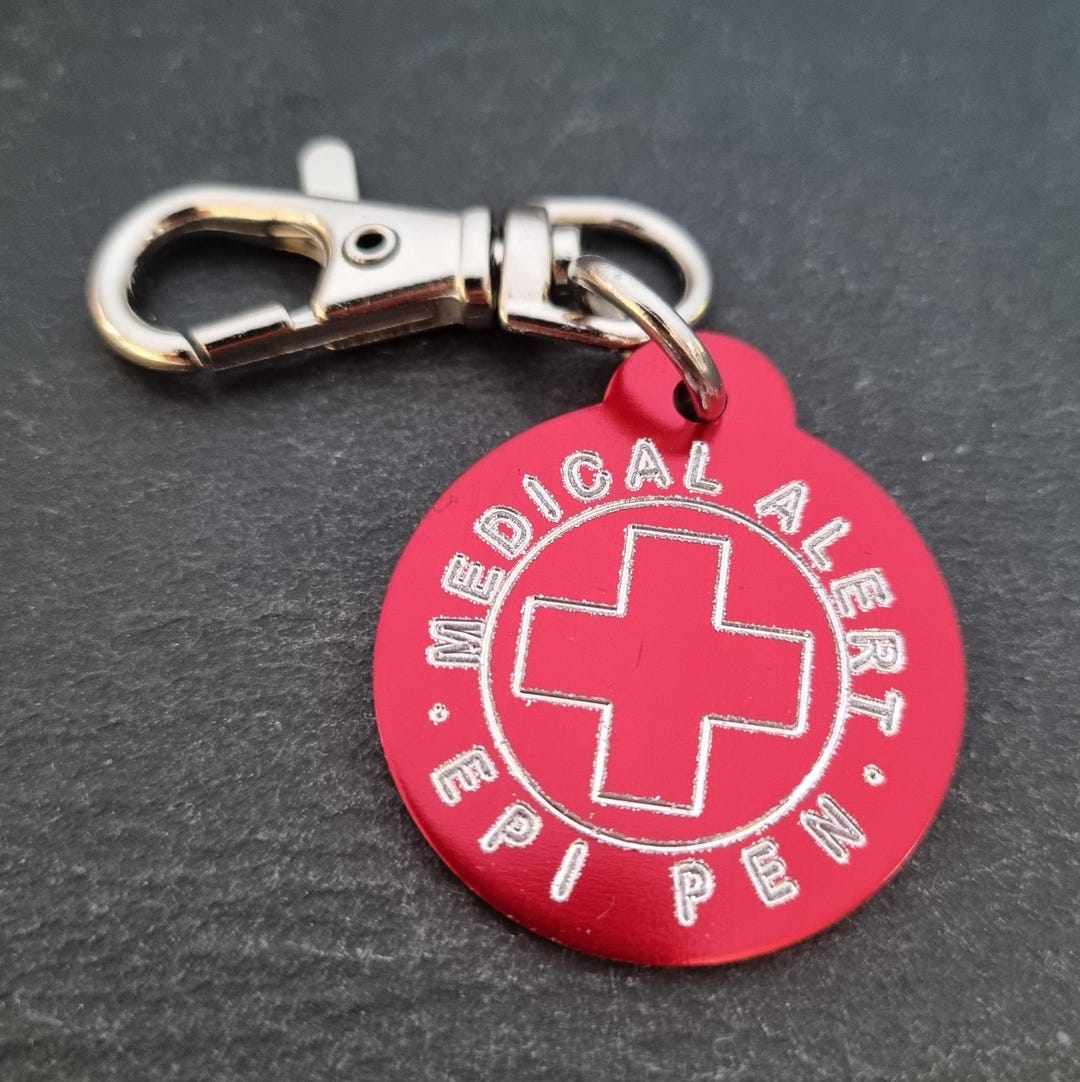 Emergency Medical Alert Custom Engraved Aluminum Round 32mm NO LASER ...