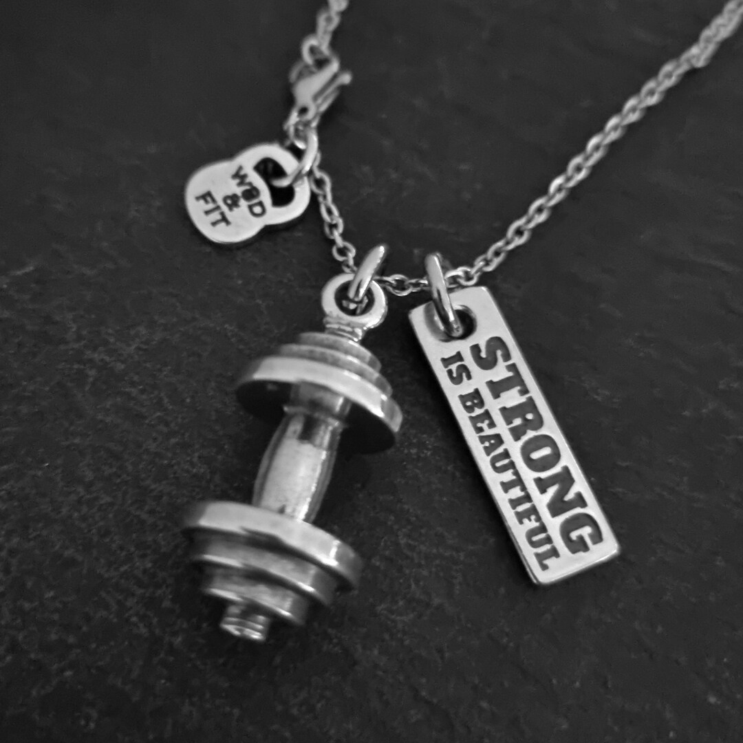 Gym Barbell Custom Necklace · Personalized Gift · Fitness · Weight ...