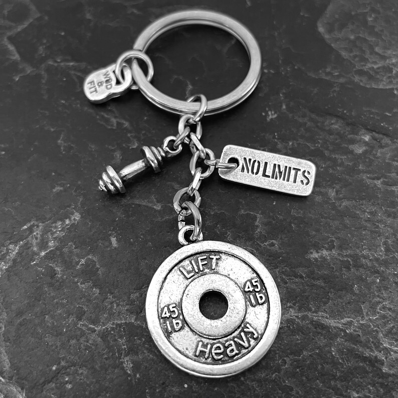 Gym Personalized Keychain Weight Plate 45lbs Lift Heavy · Custom Gift ...
