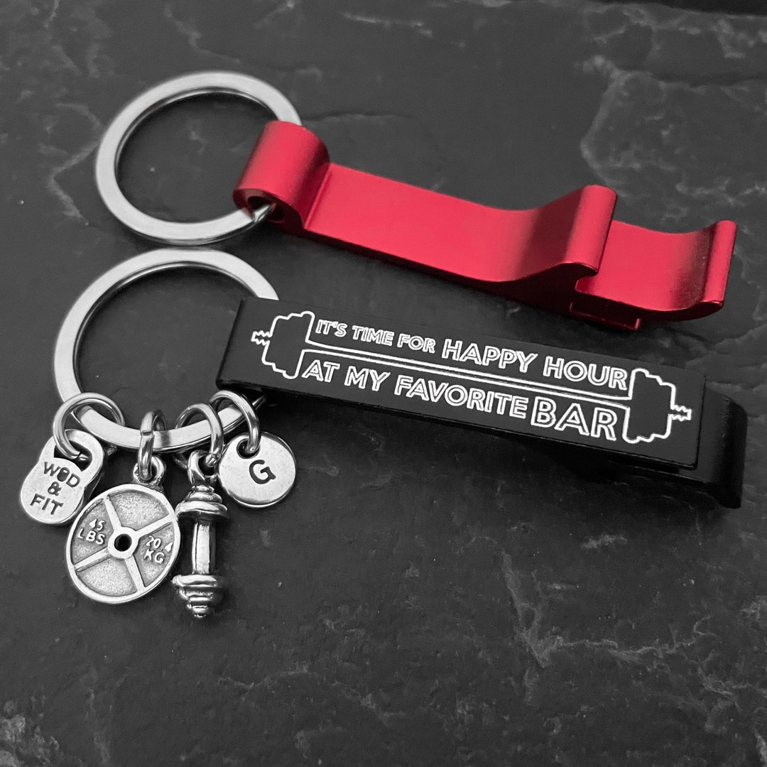 Funny Gym Key Ring It's Time for Happy Hour at My Favorite BAR - Beer ...