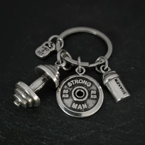 Gym Keyring Barbell Shaker Protein - Weight Plate - Workout Gifts ...