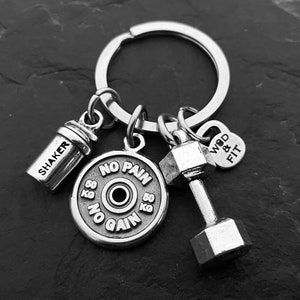 Gym Keyring Dumbbell Shaker Protein - Weight Plate - Workout Gifts ...