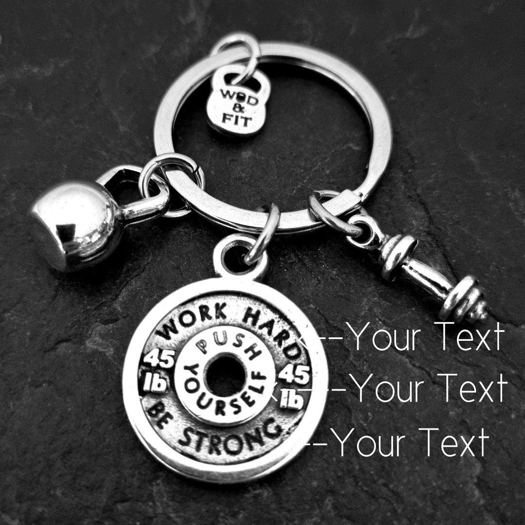 Gym Key Ring Custom Weight Plate 45lbs Workout Gifts-gym Motivation ...