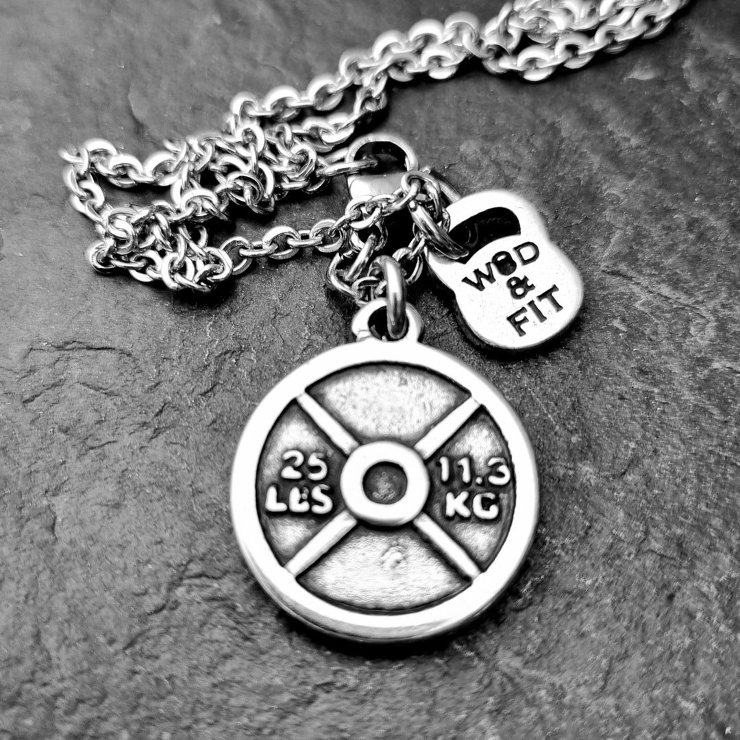 Gym Necklace Weight Plate 25lbs Workout Gifts Weight Lifting ...