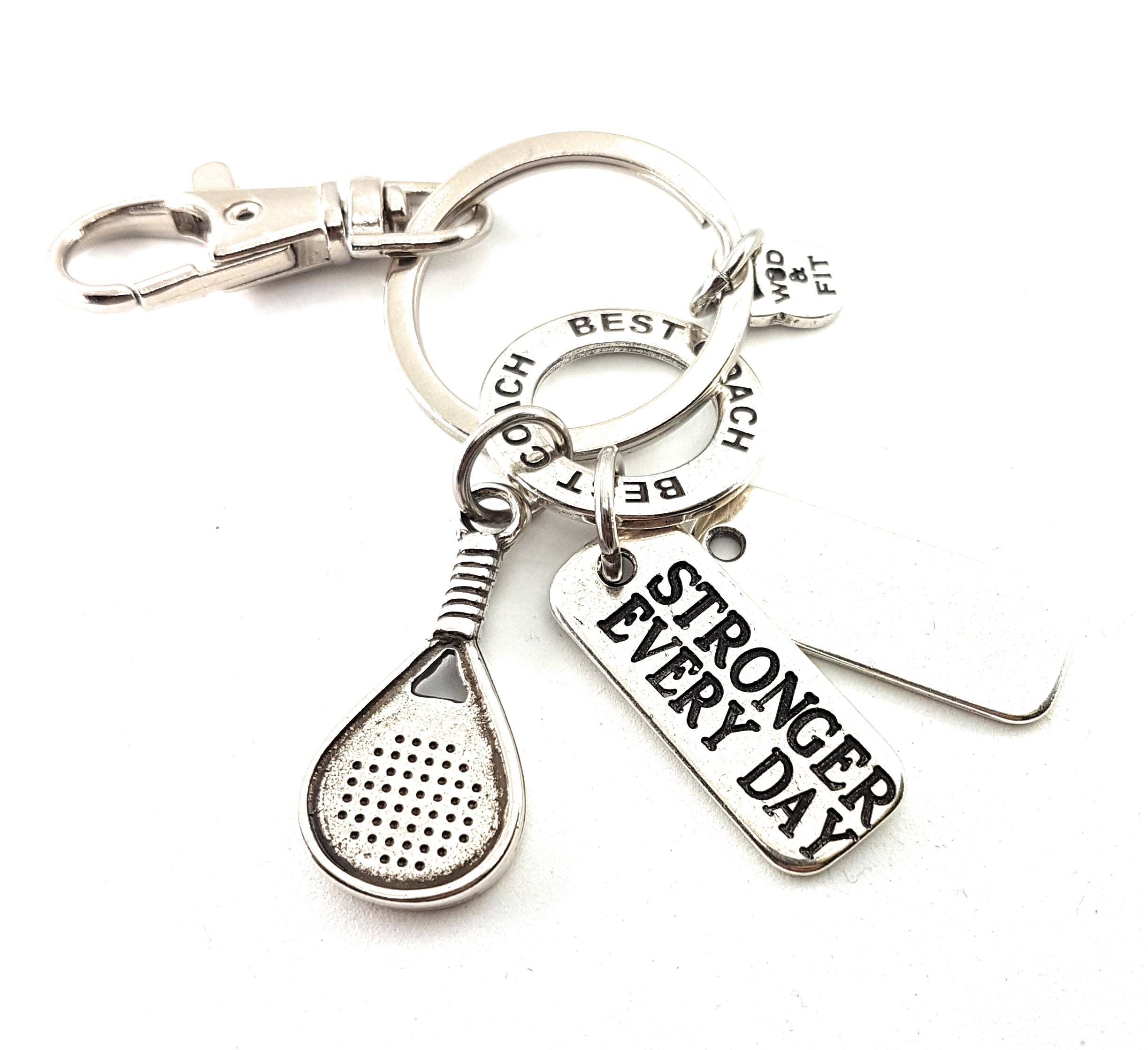 Key ring Padel-Tennis Custom Motivational Word,Ring & Initial.Custom ...