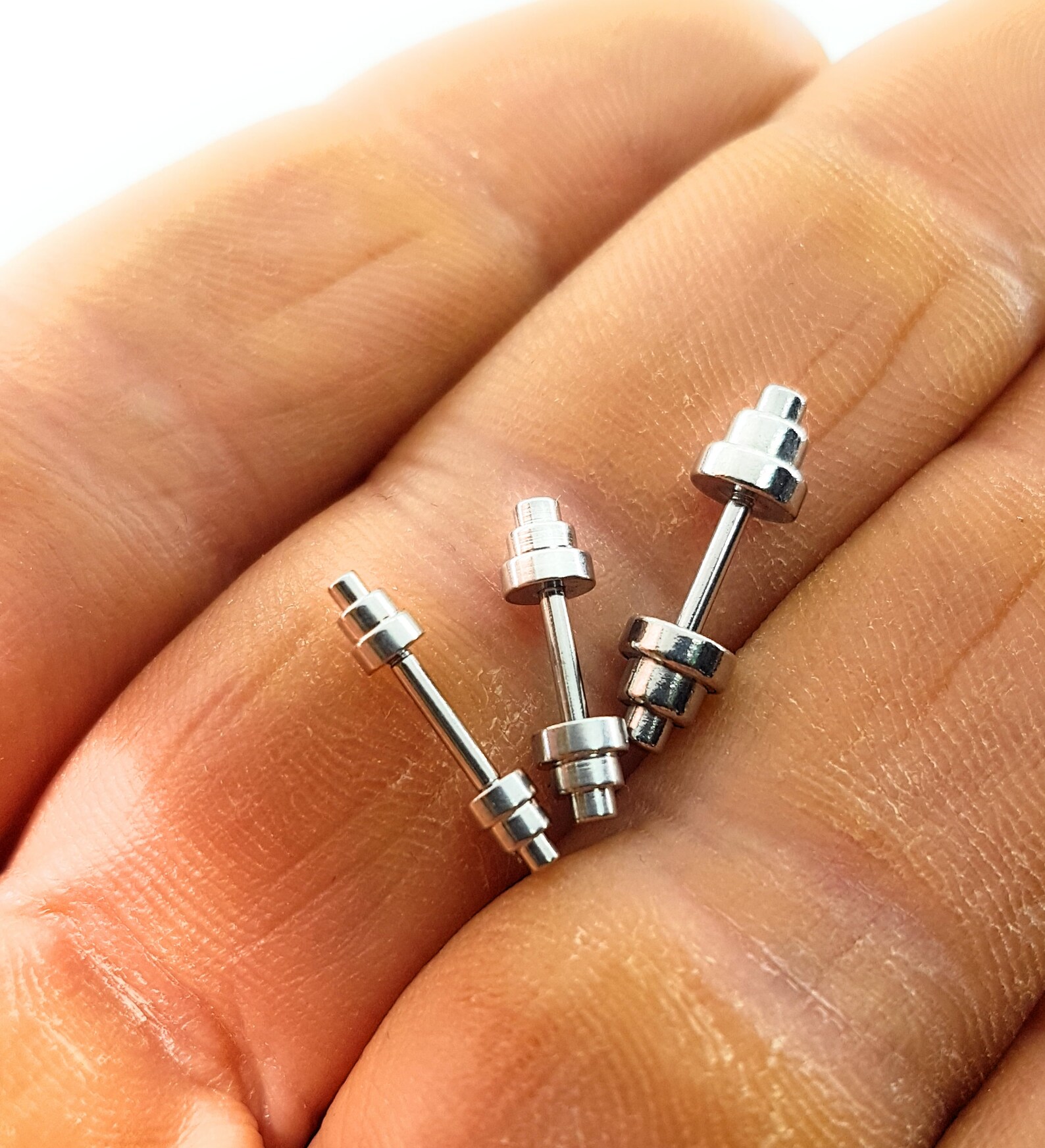 Barbell Piercing Earring Unisex Bodybuilding Jewels Gym Gift - Etsy