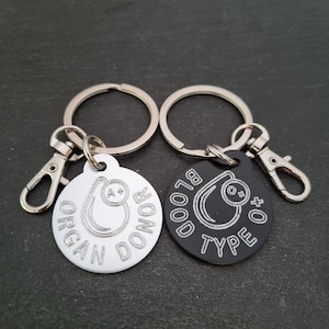 Keyring Blood Group Type · Aluminum Customizable - Organ Donor ·blood ...