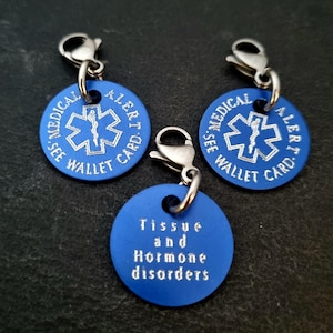 Medical Alert Id Tag Custom Engraved Aluminum Round 20mm - Medical ...