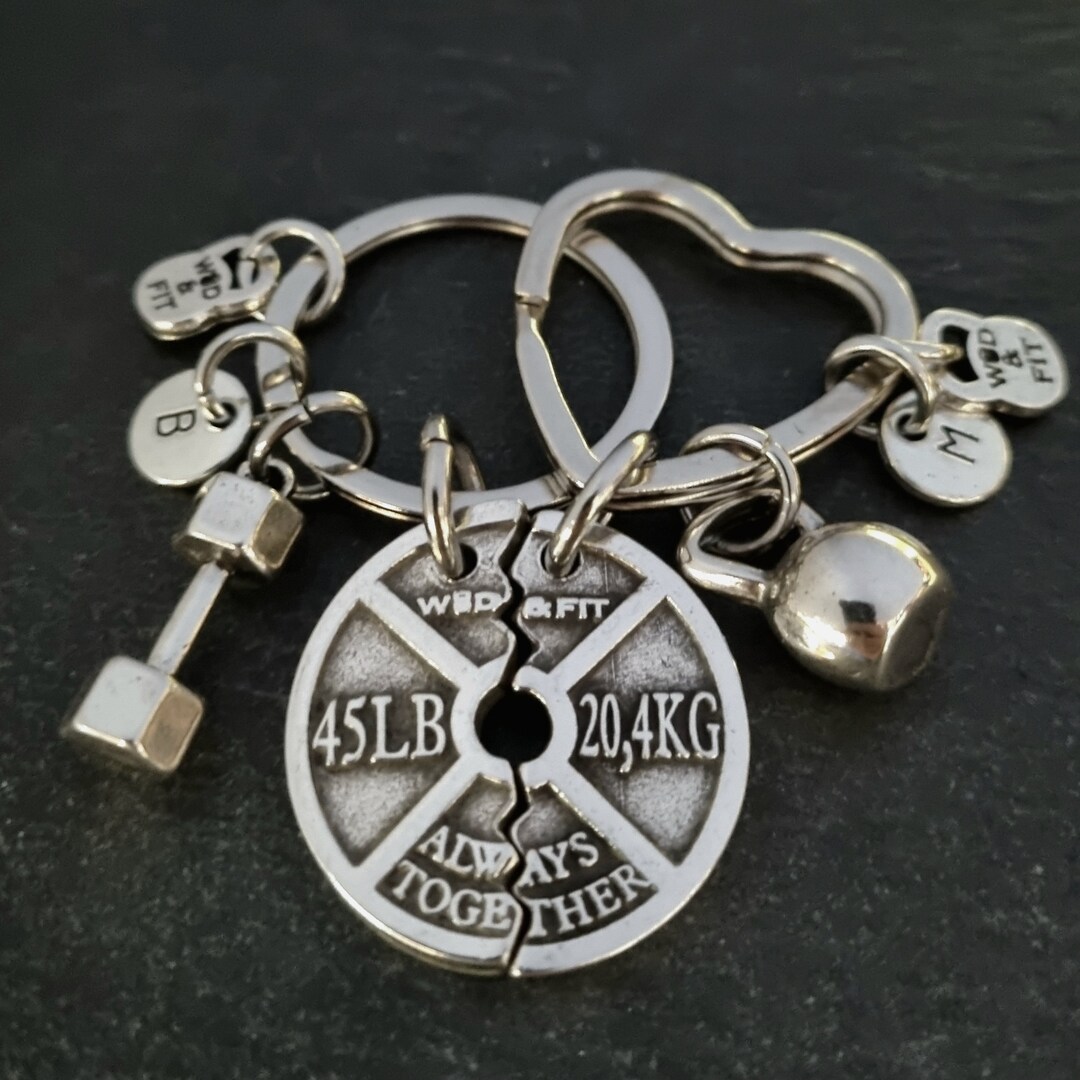 Couple Fitness Keychains – Kettlebell, Dumbbell Design Weight Plate ...