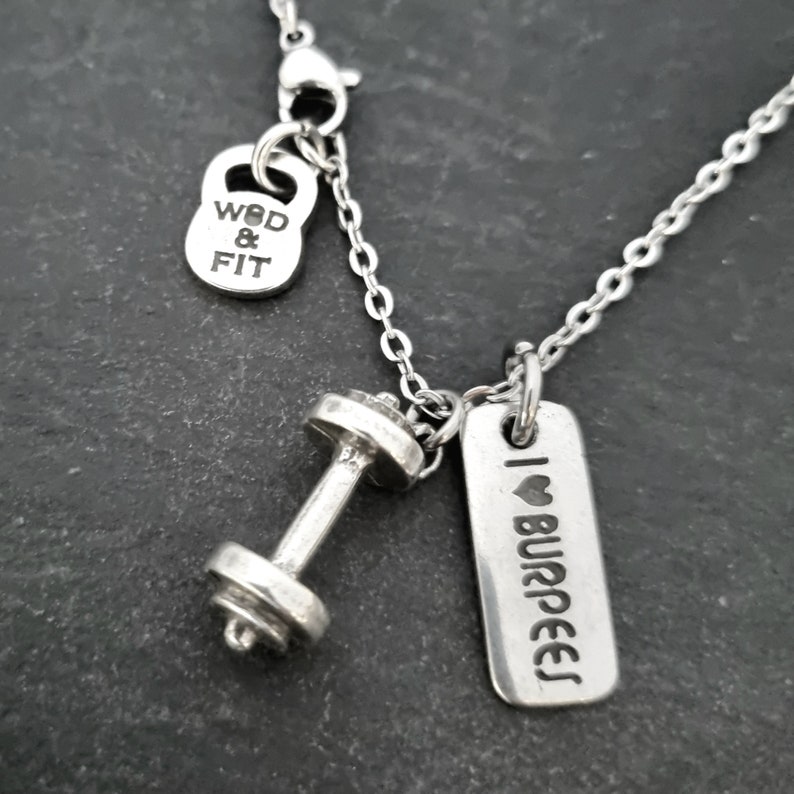 Gym Necklace Barbell Motivation Thruster Workout · Fitness Gifts ...