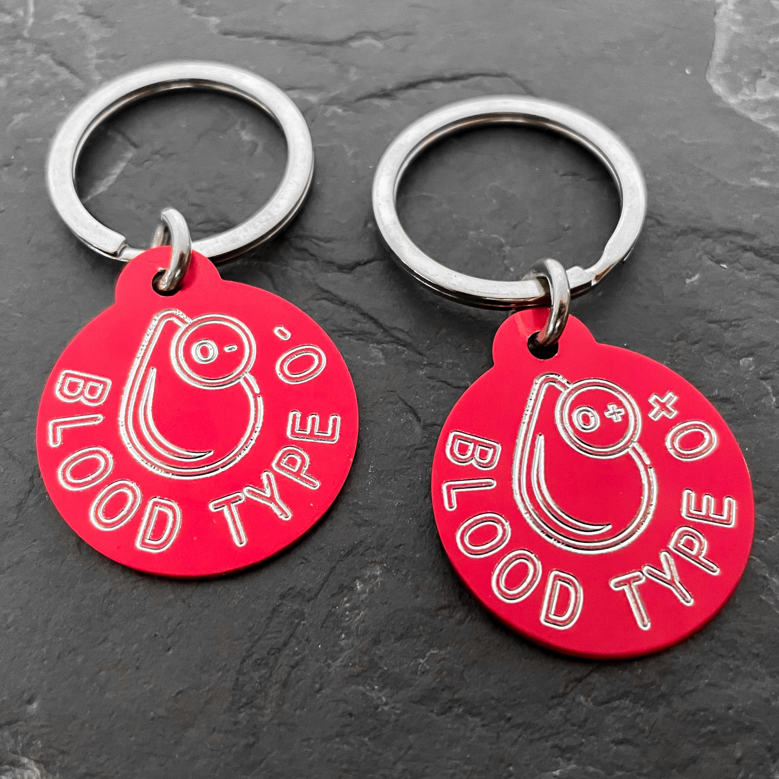 Keyring Blood Group Aluminum Customizable - Medical Elert - Diabetic ...