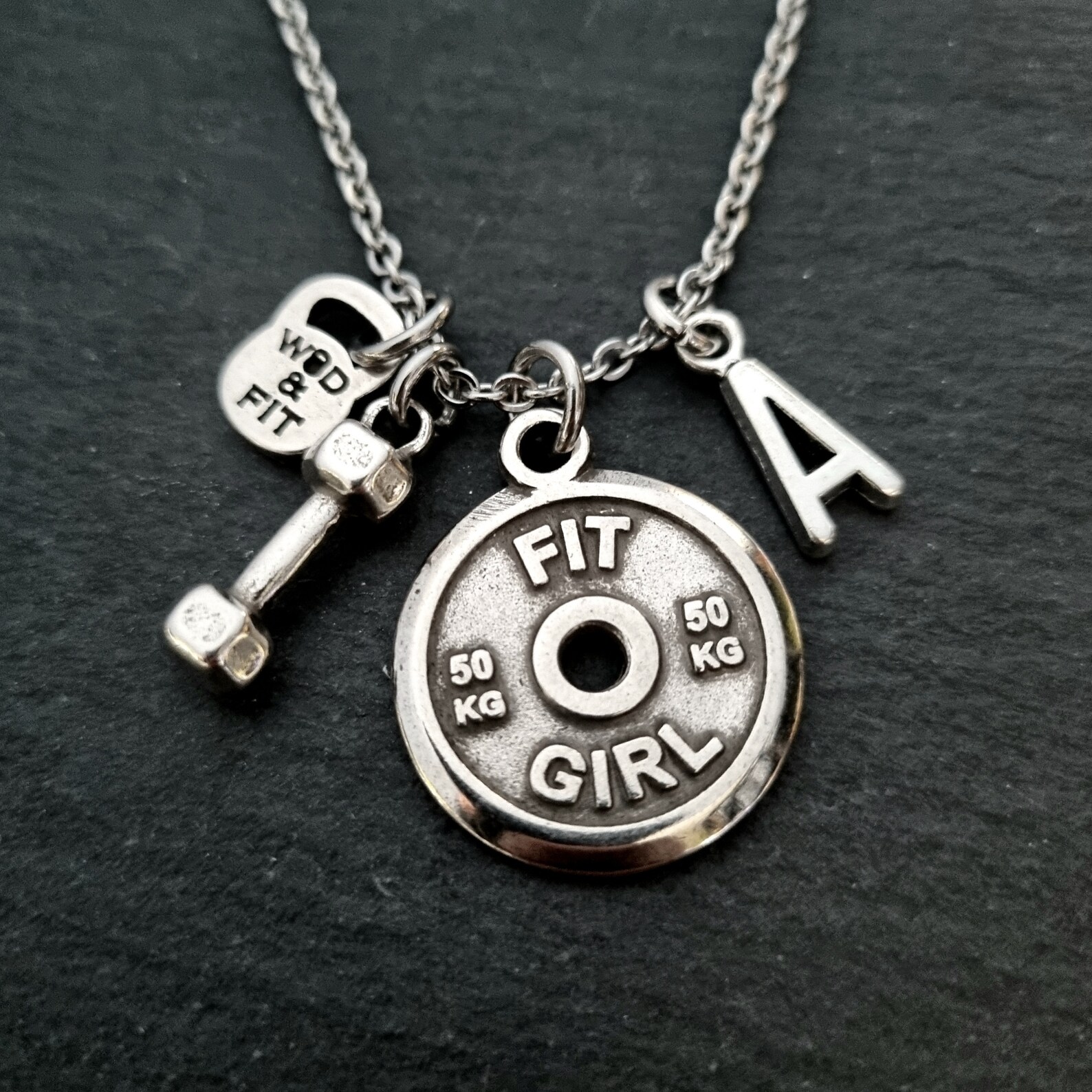 GYM Necklace Motivation Weight Plate · Initial Necklace · Gym Gifts ...